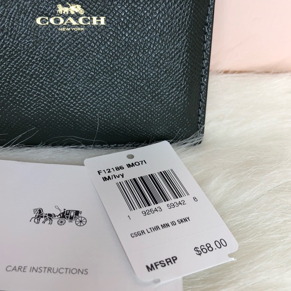 Coach | Accessories | Coach Nwt Dark Green Mini Skinny Id Case | Poshmark